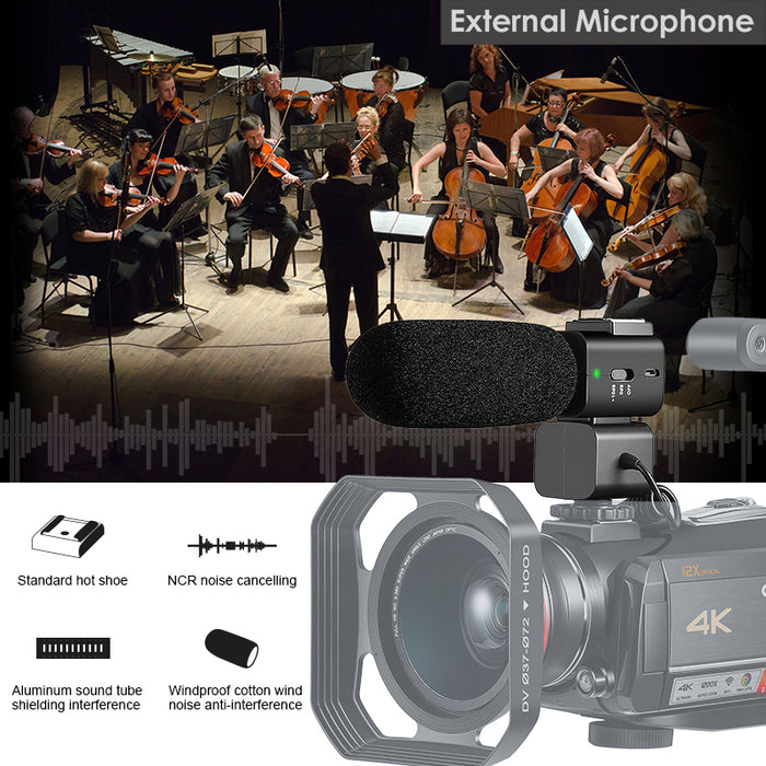 ORDRO Professional 4K Camcorder With 12X Optical Zoom for Youtube Live ...